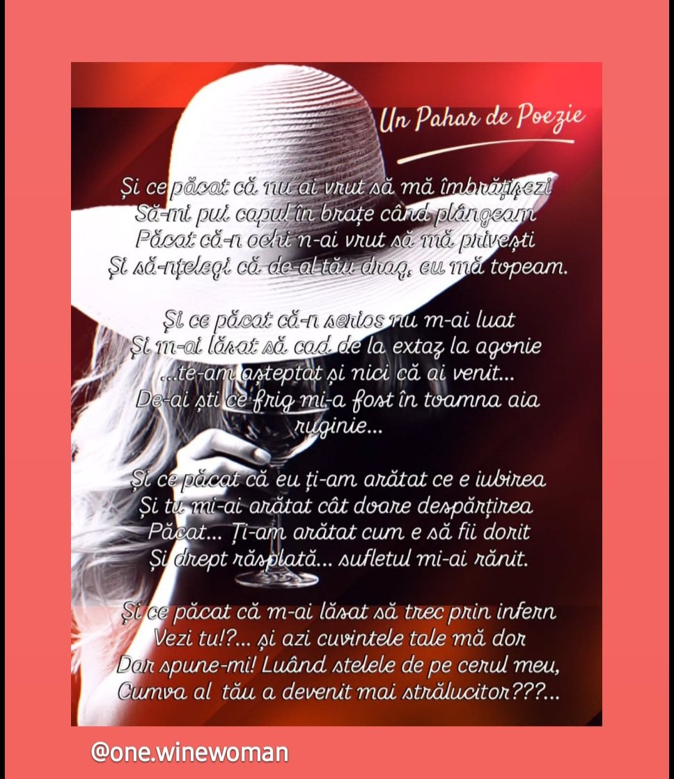 Poezia Și ce păcat ., Autor un-pahar-de-poezie - poezii.online